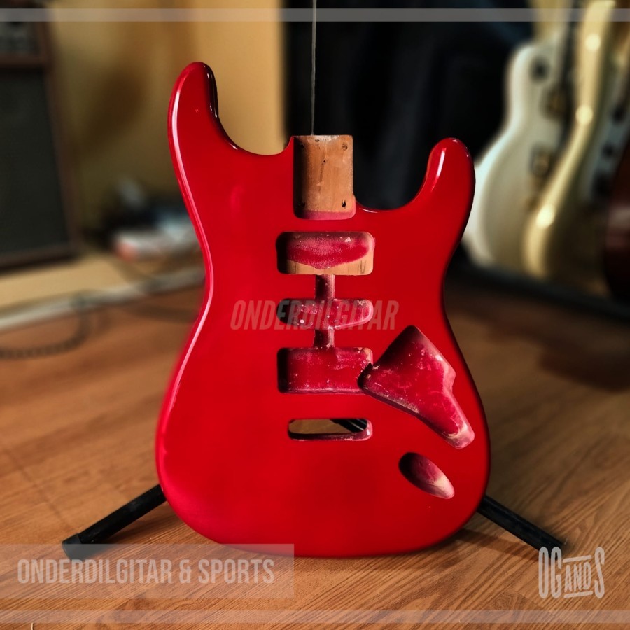 Stratocaster Finished RED Mahogany Guitar Body | Shopee Malaysia