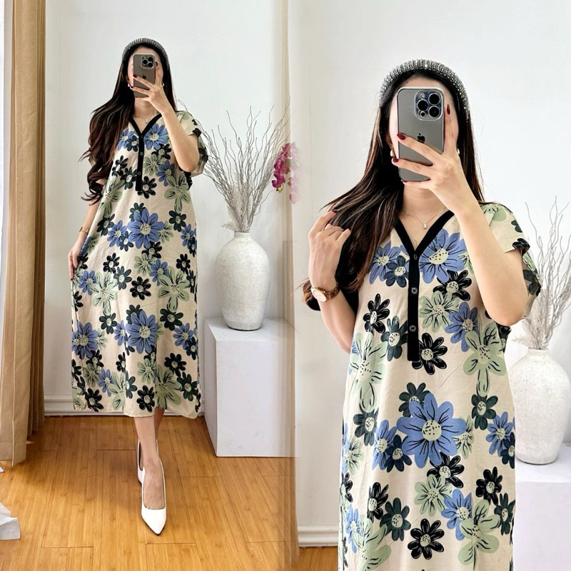 Sasha DRESS DASTER RAYON JUMBO LD 120 Front Button DASTER JUMBO Modern ...