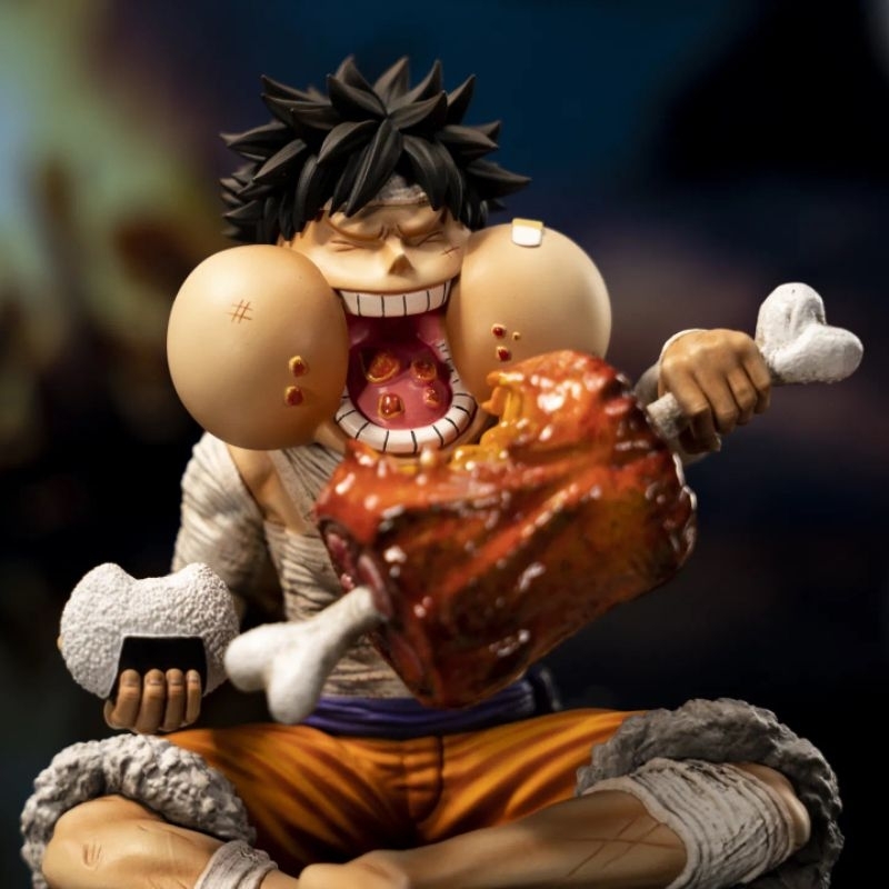 Monkey D Luffy Action Figure Sits Eats Meat | Shopee Malaysia