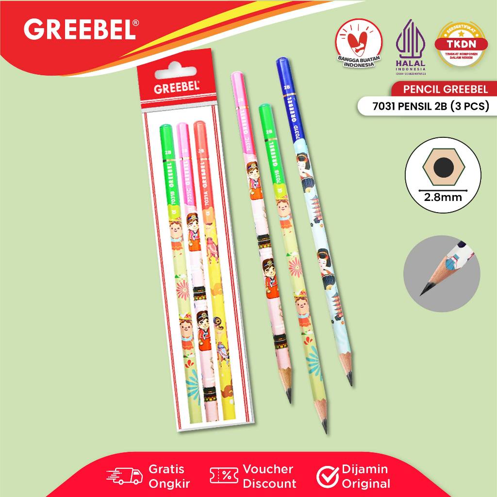 KAYU Greebel Writing Pencil 2B 7031 Culture (3PCS/SET) Wooden Exam ...