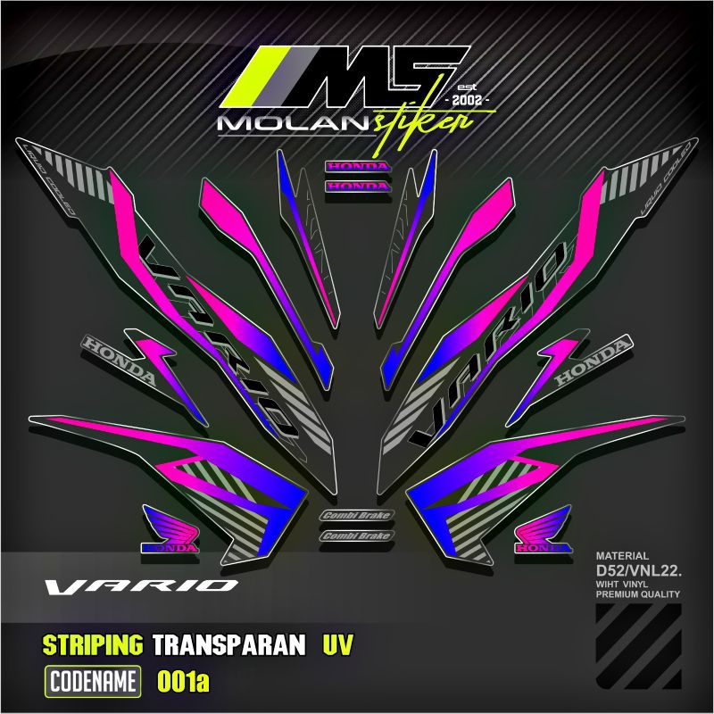 UNGU Decal Sticker Striping Transparent Variation Uv All New Vario 125 ...