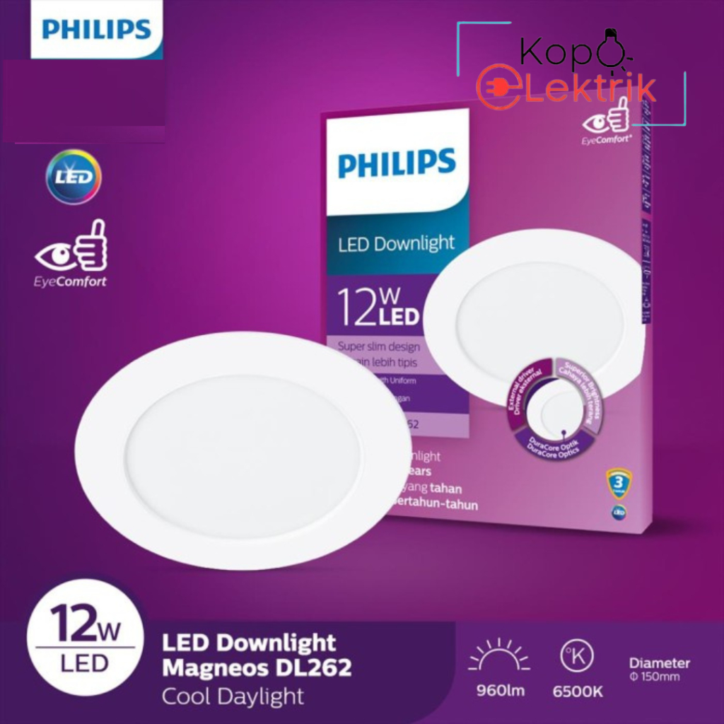 Philips LED Downlight Magneos DL262 12 Watt D150 6" Super Slim Thin | Shopee Malaysia