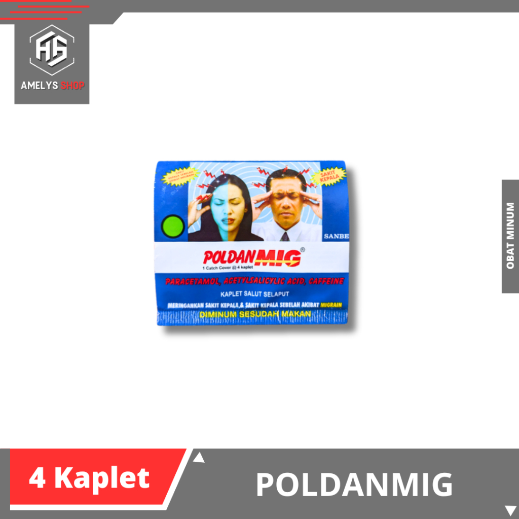 Poldanmig Headache Medicine contains 4 caplets | Shopee Malaysia
