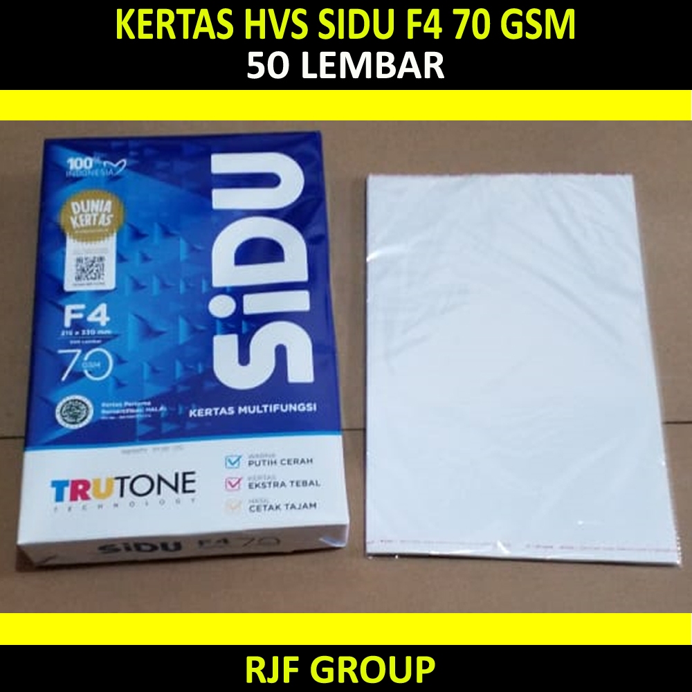 Hvs F4 70 GSM SIDU PAPER 50 SHEETS | Shopee Malaysia