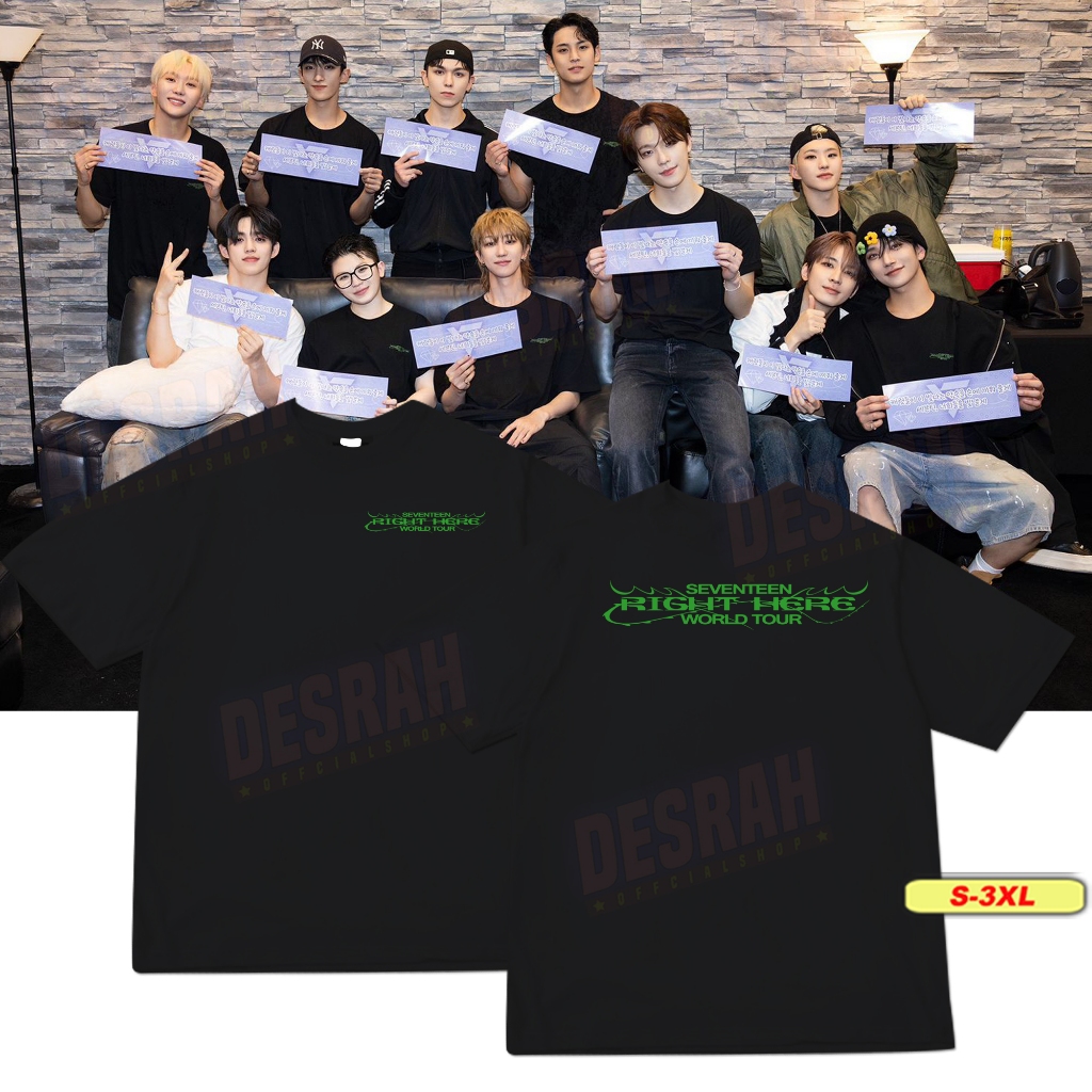 Premium kpop t-shirt svt Right here tour 2024 with blue writing ...
