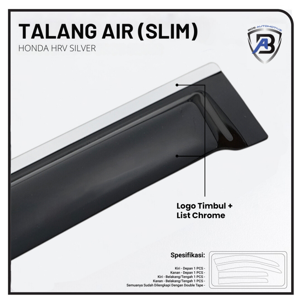 Car Door Water Gutters Silver List Honda HRV 2015 – 2020 Slim 4 Door ...