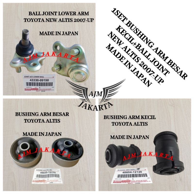 Front wing lower arm Bushing + ball joint new altis 2007-up original ...