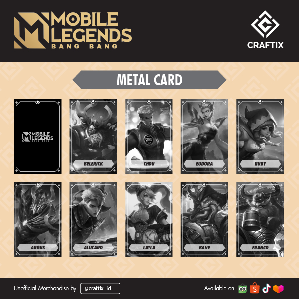 Photocard Mobile Legends Edition Metal Card Collection Anime Metal Card ...