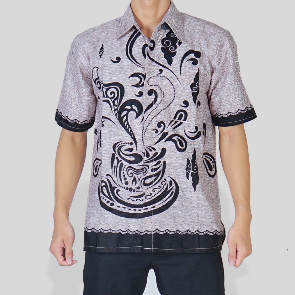 HITAM KEMEJA Batik TRUSMI Batik Hem Invitation Work Shirt Men's Batik ...