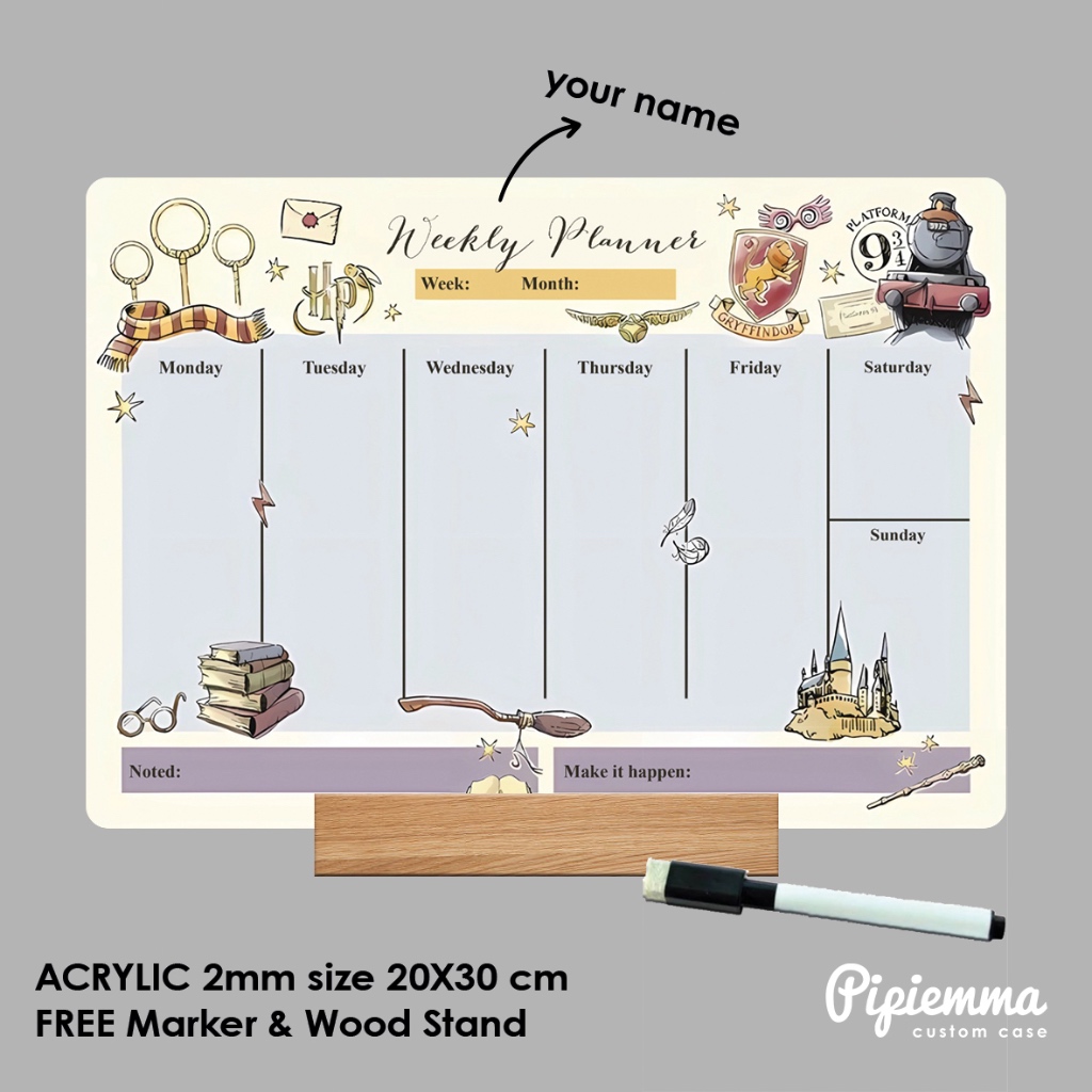 Planner Harry Potter Weekly Daily Custom Name Journal Erasable Agenda ...