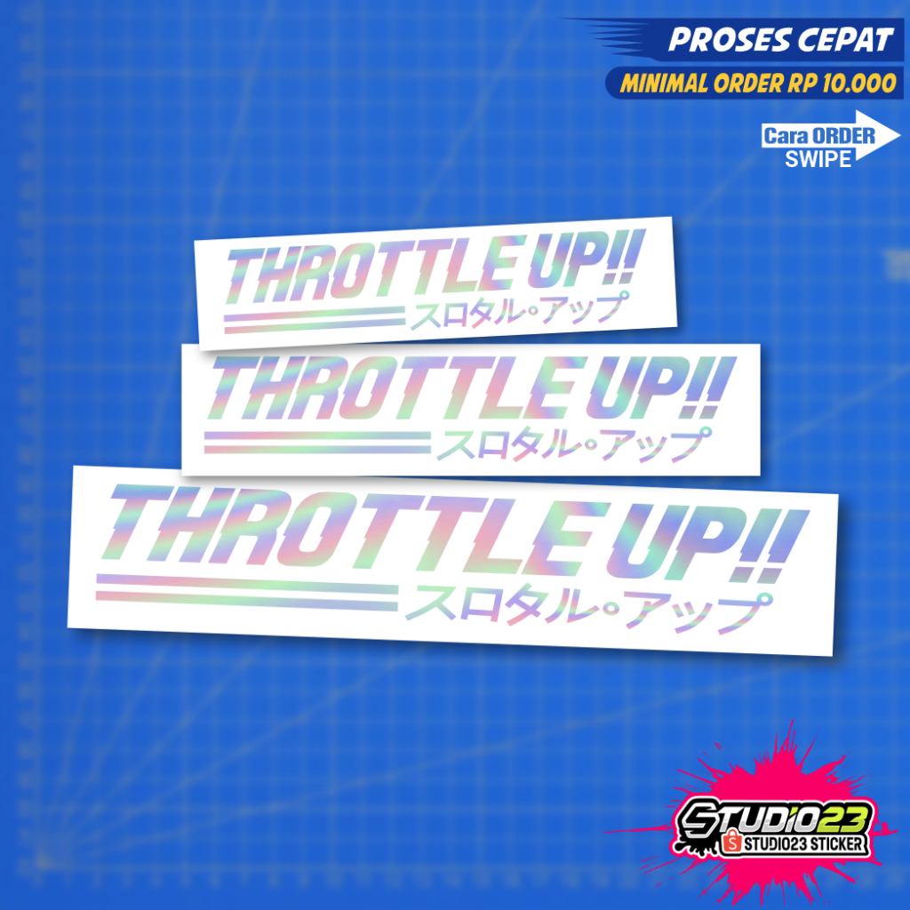 Throttle Up Sticker!!, Cutting Throttle Up Stickers!! Hologram | Shopee ...