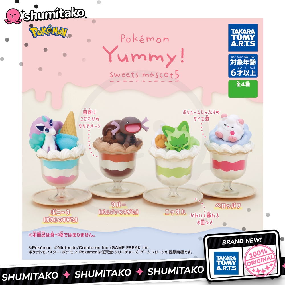 Pokemon Gachapon Yummy Sweets Mascot 5 Galarian Ponyta Paldean Wooper Sprigatito Swirlix by ...
