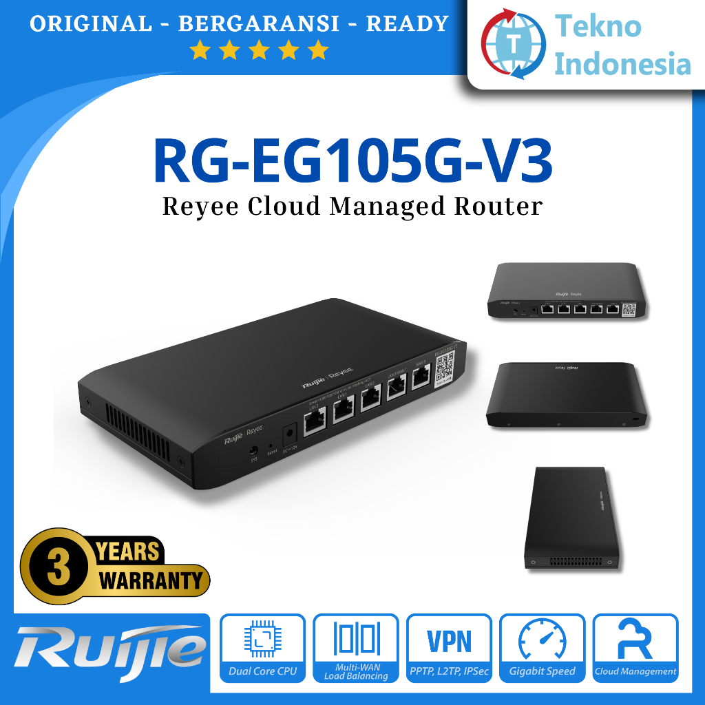 Ruijie Reyee RG-EG105G-V3 5 Port Gigabit Cloud Managed Router | Shopee ...