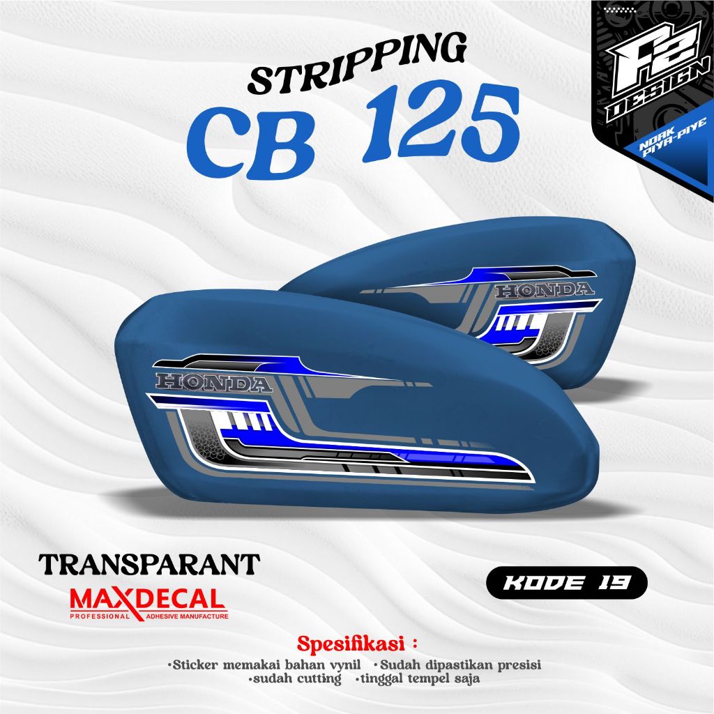 Plain CB TANK STICKER CB BATIK STRIPING CB 125 CB 100 CB GLATIK code 19 ...