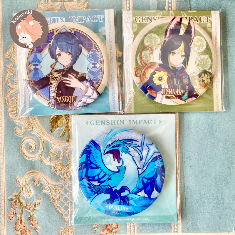 Official 75mm Badge pin Xingqiu Tighnari Dvalin Genshin impact liyue ...