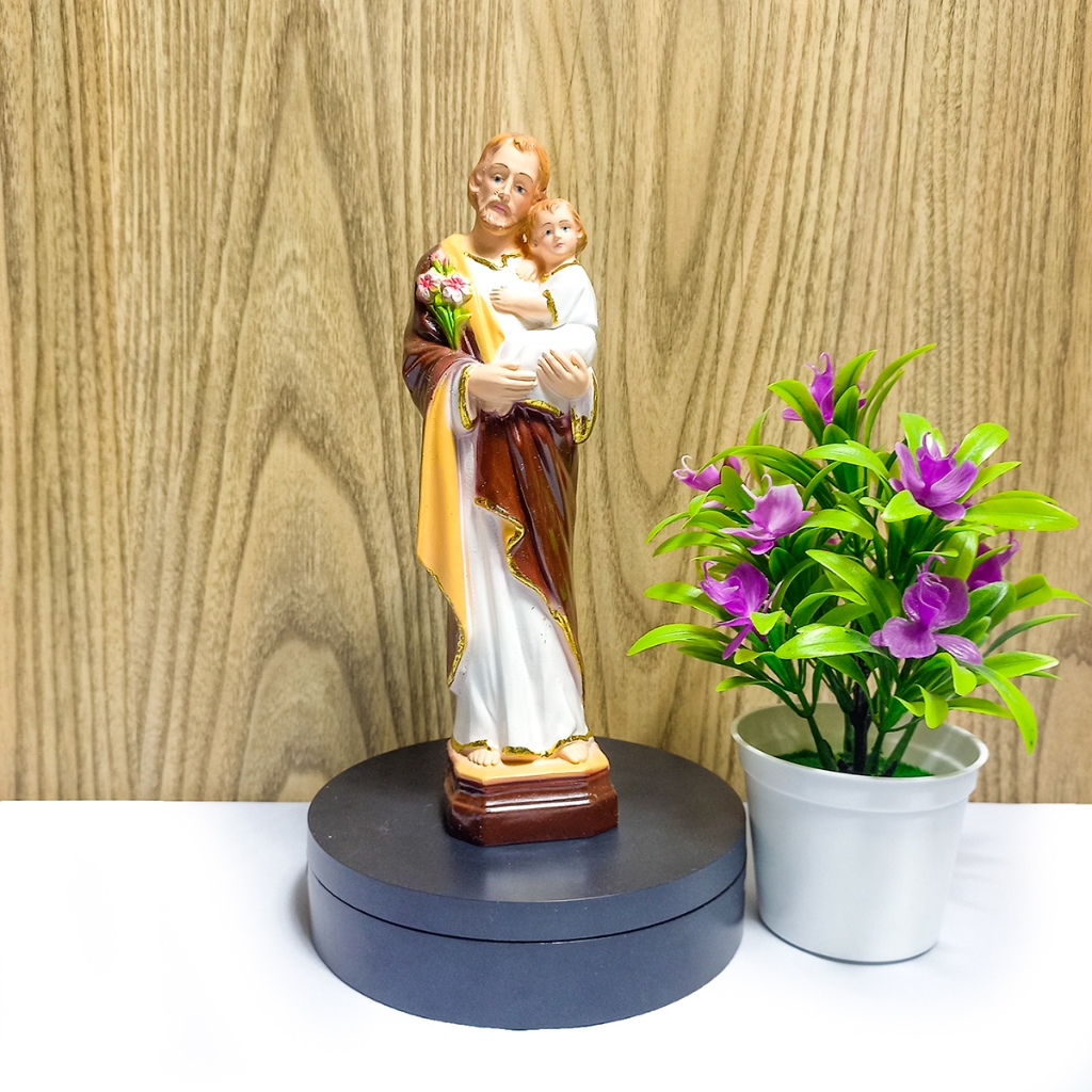 Statue of Saint Joseph 20 cm / Saint Yusuf Carrying a Baby Jesus ...
