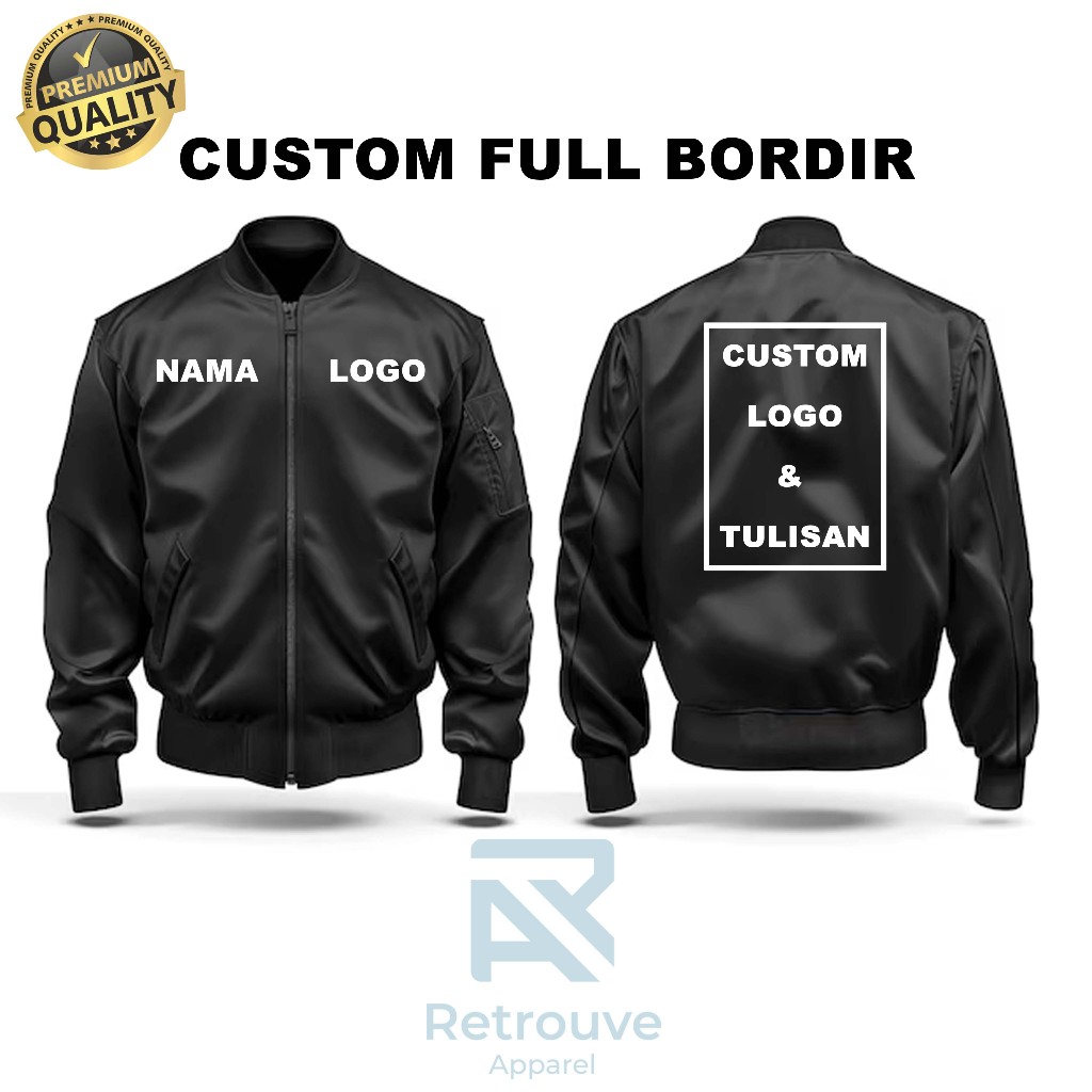 Custom Bomber Jacket with Writing & Logo | Shopee Malaysia