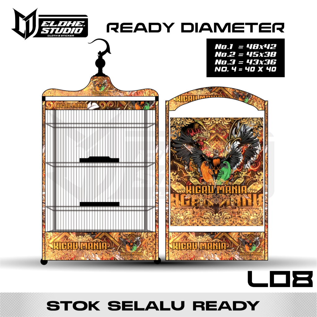 Mania Chirping Bird Cage Sticker, Full Waterproof Laminated Box ...