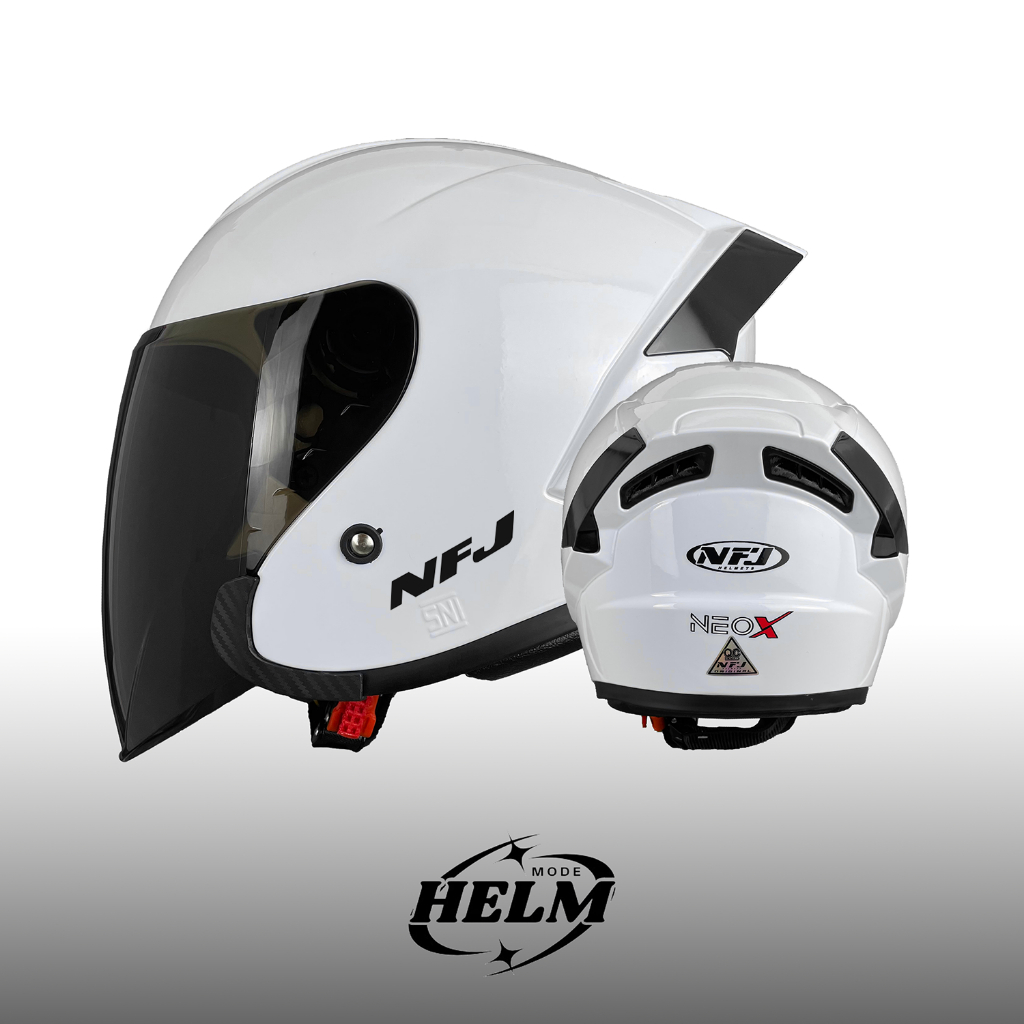 Nfj NEOX | Solid HALF FACE HELMET | Sni STANDARD SMOKE VISOR | For ...