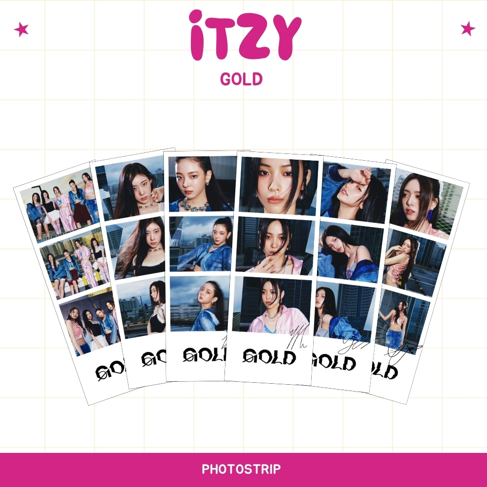 Itzy GOLD & BORN TO BE PHOTO STRIP (PRICE 1 PCS + 2 SIDES LAMINATED ...