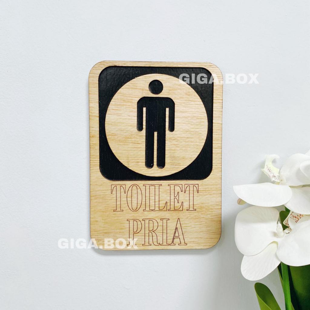 KAYU Men's Toilet Sign Board Wooden Wall Mounted Board Directions/Men's ...
