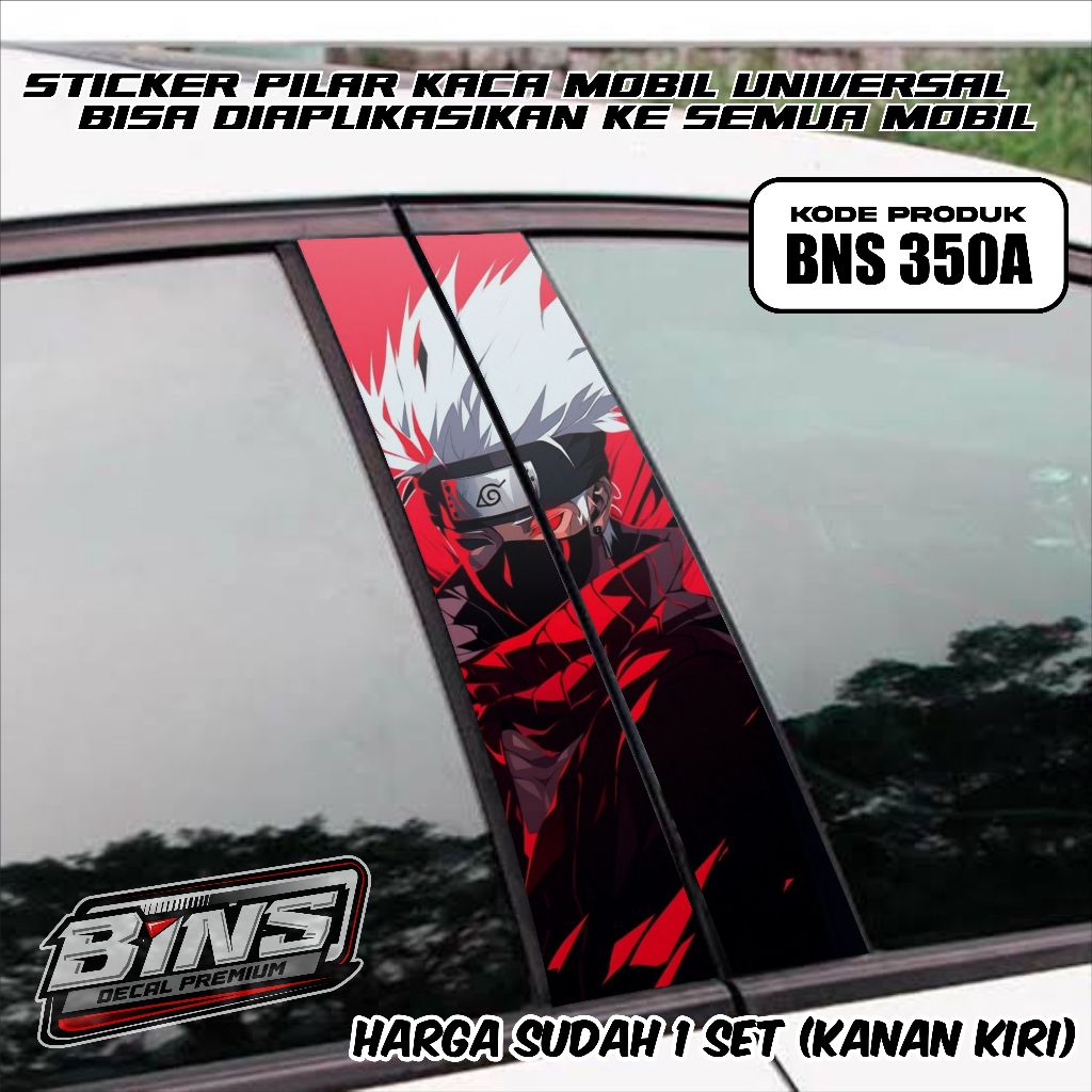 Bns350-car GLASS PILLAR STICKERS WITH COOL ANIME LOVER KAKASHI IMAGES ...