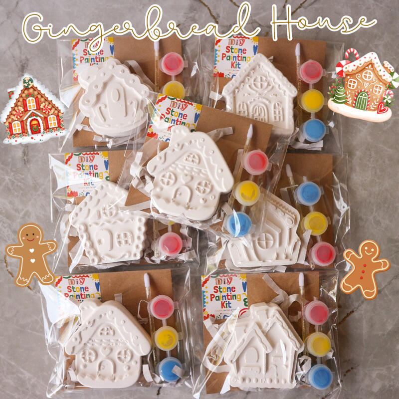Gingerbread House / Christmas Edition Stone Painting Kit Plastic ...