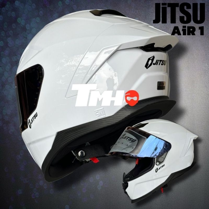 JITSU AIR 1 FULLFACE WHITE RACING HELMET | Shopee Malaysia