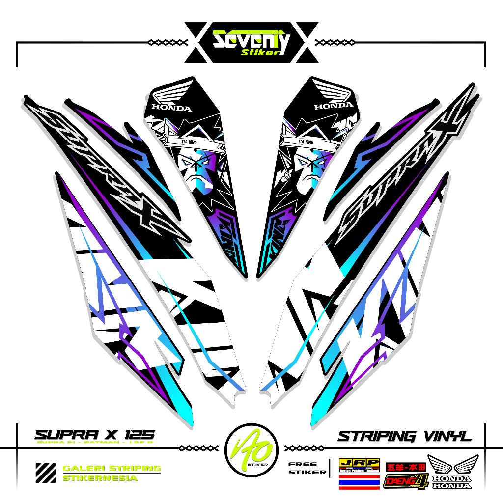 Striping HONDA SUPRA X 125 Fi MOTIF X29 STICKER SUPRA X BATMAN STICKER ...