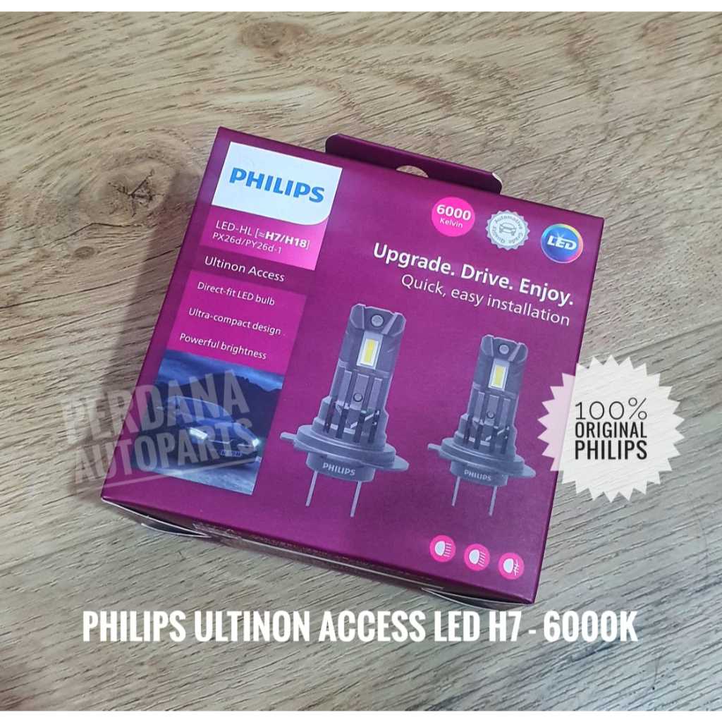 Philips LED H7 12V 16W 6000K contains 2 bulbs Original PHILIPS Ultinon ...