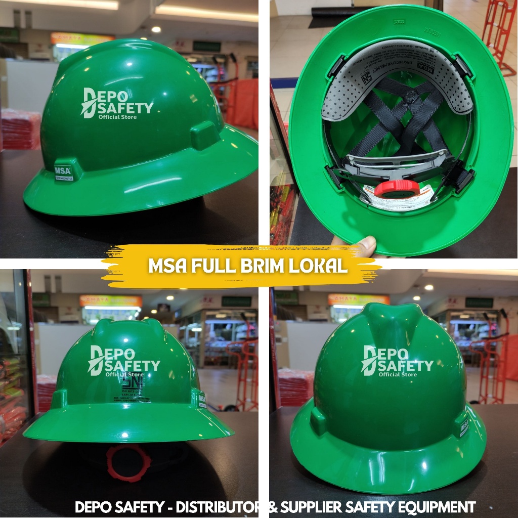 LOKAL HIJAU Msa PROJECT SAFETY HELMET FULL BRIM FASTRACK LOCAL GREEN ...