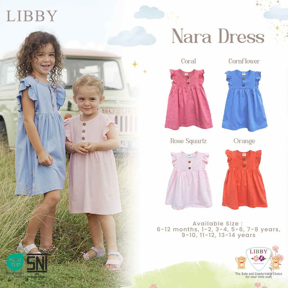 Libby Earth Nara Dress for Girls 6 Months - 14 Years (1 PCS) Baby-Child-Teen Girls Dress ...