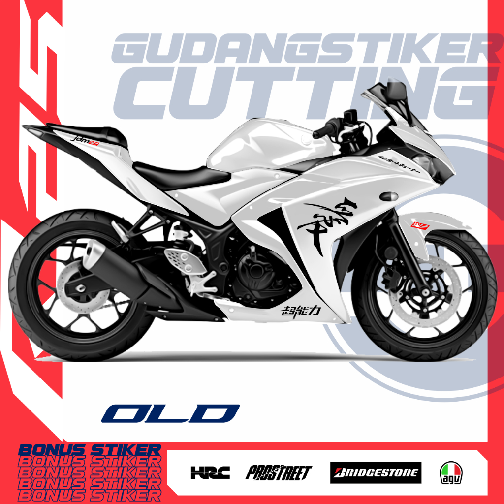 STRIPING CUTTING YAMAHA R25 OLD JAPAN WRITING STICKER JDM LIS STICKER ...
