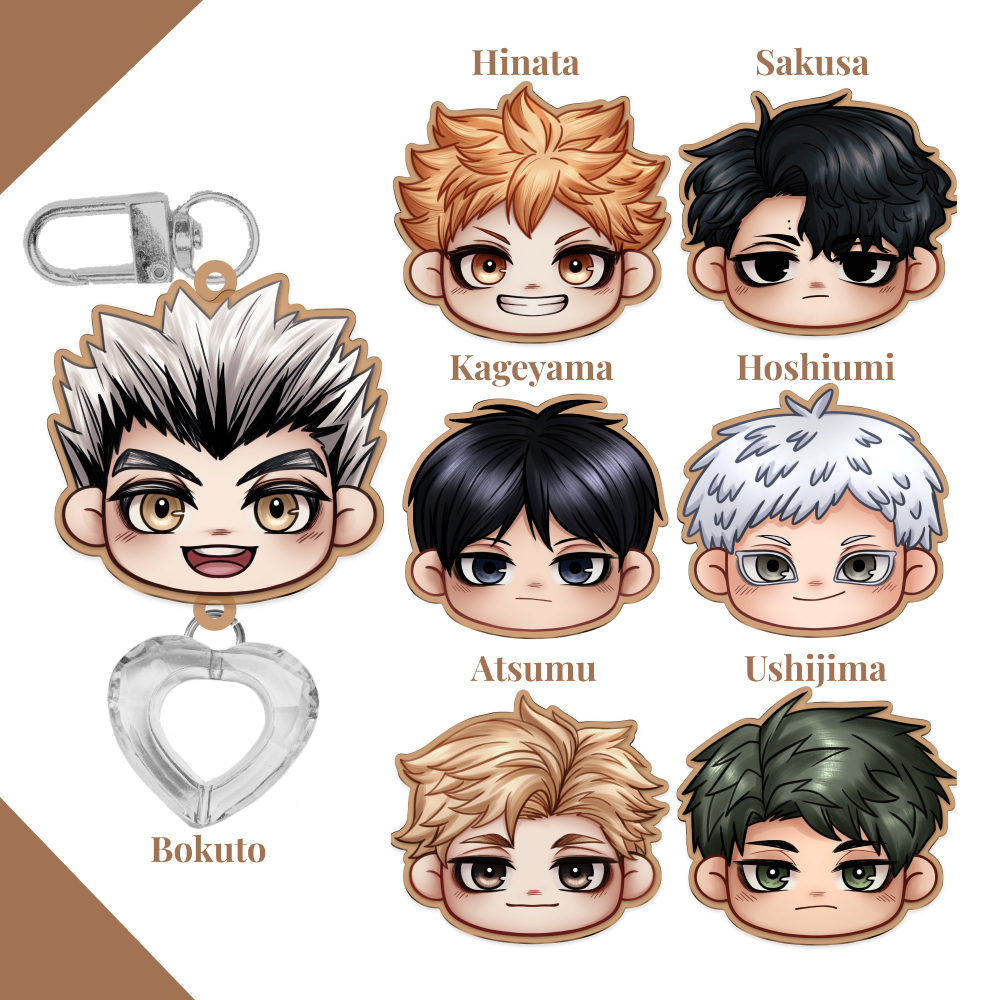 Haikyuu Linked Keychain 4.5cm Acrylic (Haikyuu MSBY Adlers Fanmerch by ...