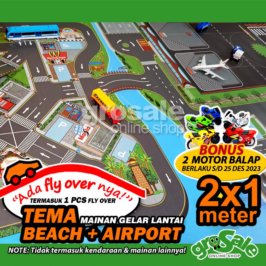 2x1 METER BEACH AIRPORT TOY ROLLING ROAD FLOOR BEACH BANDARA DENAH ROAD ...