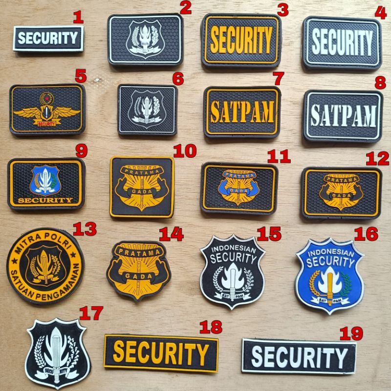 Rubber patch logo security guard gada pratama rubber emblem patch | Shopee Malaysia