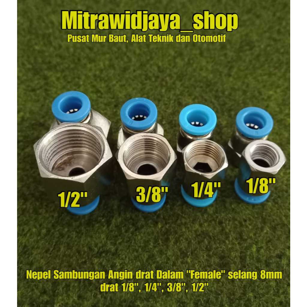 Pneumatic fittings / 8mm air hose connection model female dratt 1/8, 1/ ...