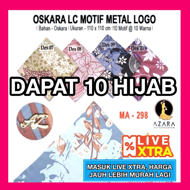 10 OSKARA MOTIF MPLAT LOGO PLASTIC PACKAGING ORI AZARA CODE 2024 VOAL ...