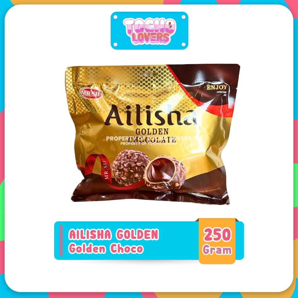 Ailisha Golden Chocolate 250g Ailisha Cookie Coated Chocolate - Golden ...
