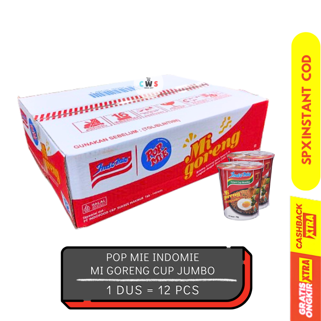 Pop SPECIAL FRIED INDOMIE NOODLES Jumbo Cup Instant Noodles - 1 Box ...