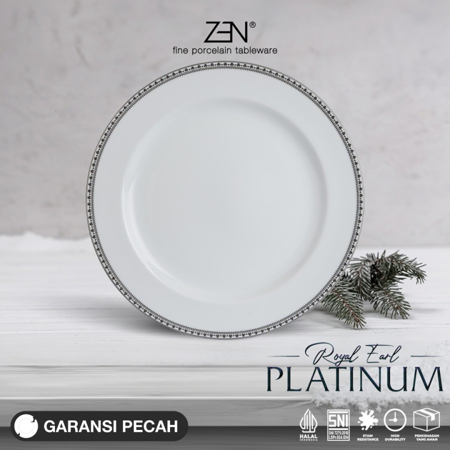 ZEN Royal Earl Platinum Large Ceramic Serving Plate 31 cm | Shopee Malaysia