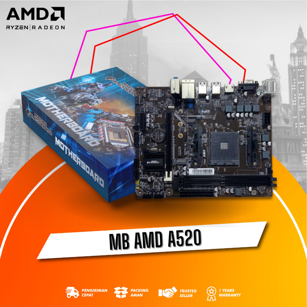 Amd MaxussBlackPanther A520 AM4 Motherboard Support Ryzen Gen 3/4/5 ...