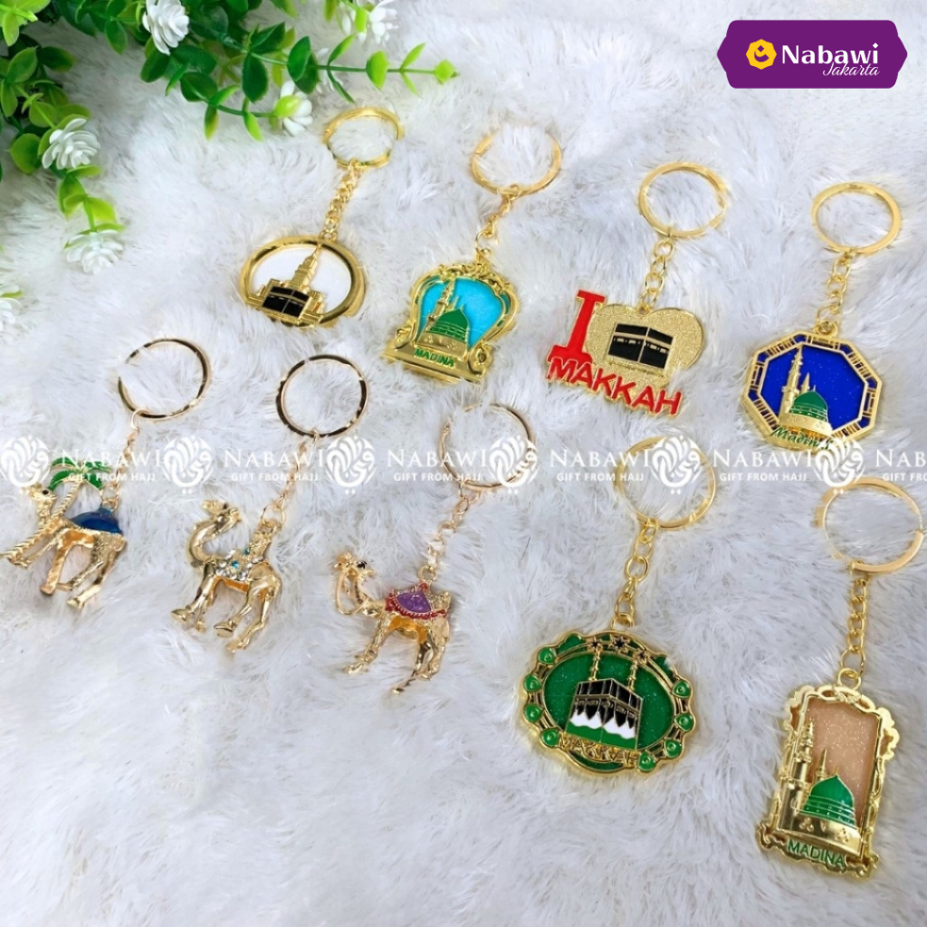 GANTUNGAN Premium Keychain Model Makkah Madinah and Camel Souvenirs for ...