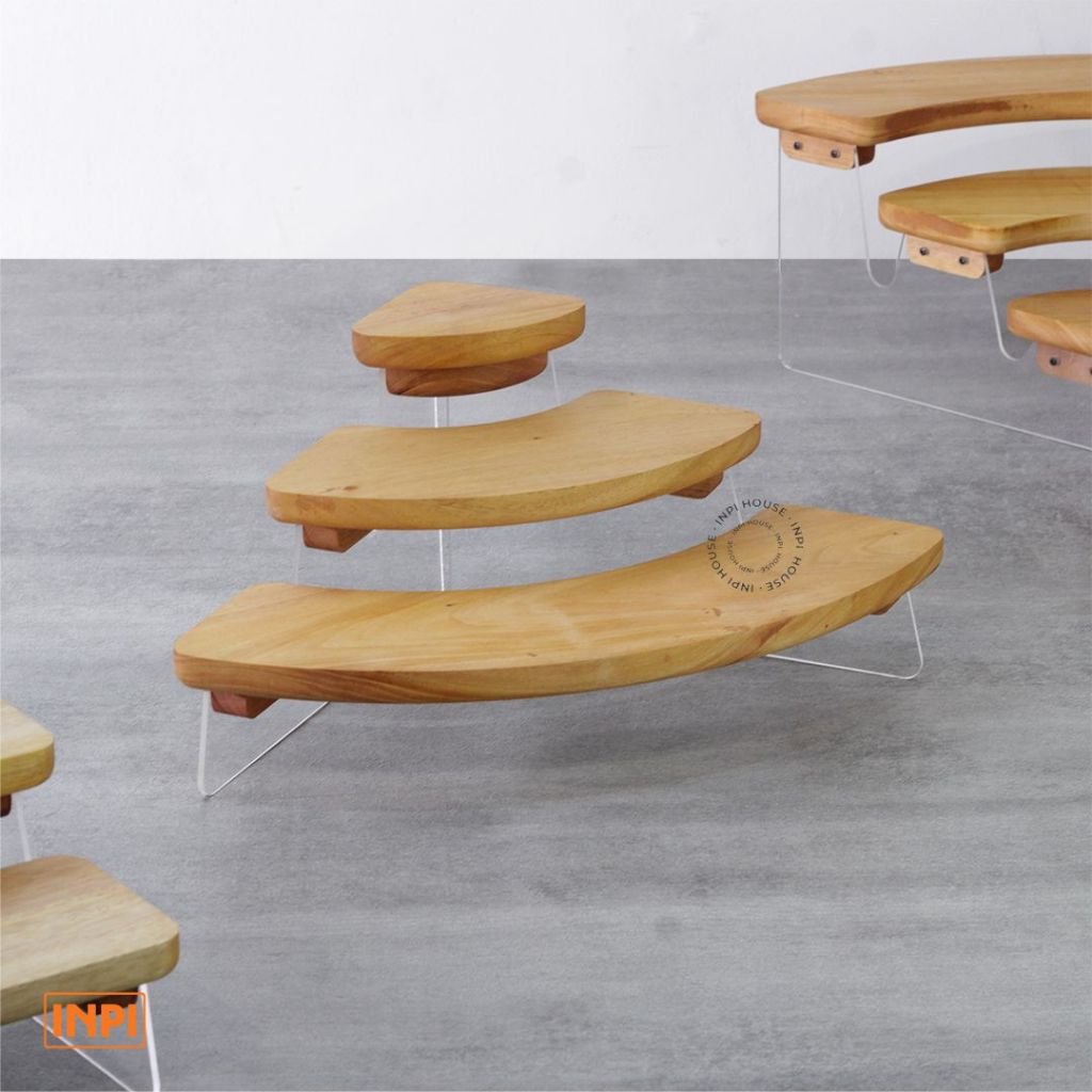 KAYU Display Rack Stacking Exhibition Display Corner Wooden Shelf ...