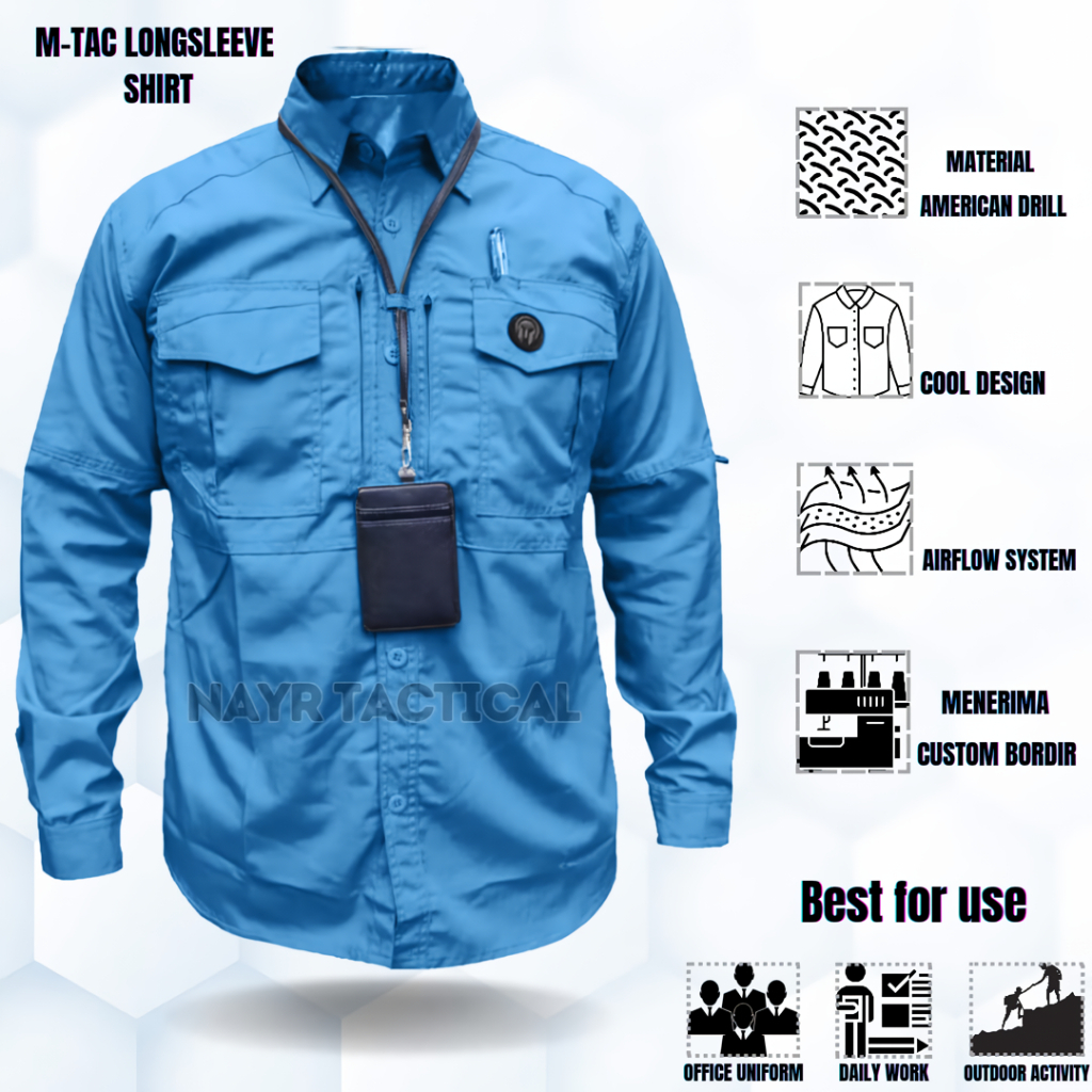 KEMEJA Men's Women's Long Sleeve M-Tac Tactical Shirt - Custom ...