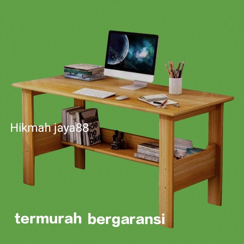 Work desk 120*60*75 Study table Bottom shelf computer table | Shopee ...