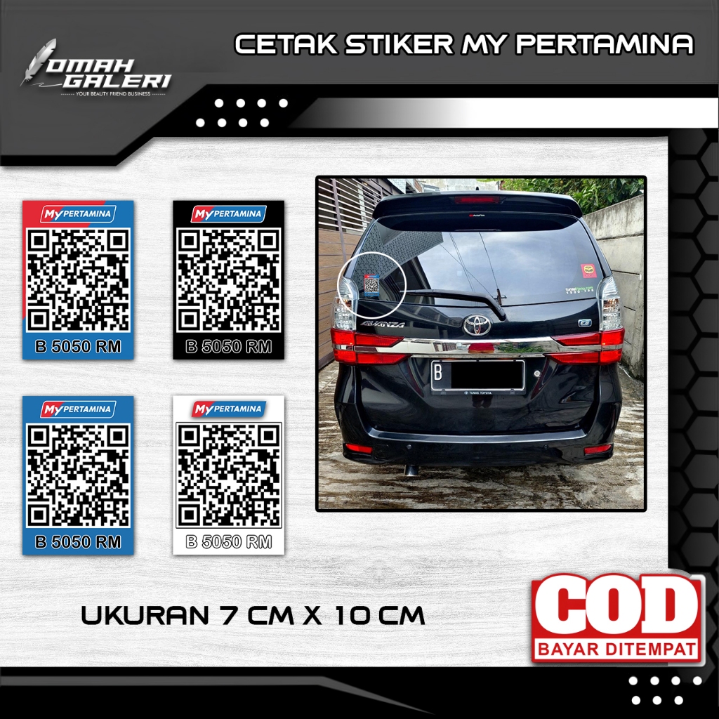 My PERTAMINA QR CODE STICKER / MY PERTAMINA STICKER PRINTING / MY ...
