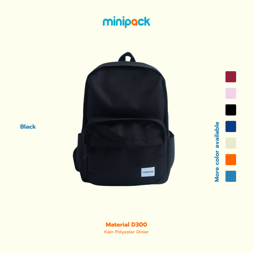HITAM Minipack Neko - School Backpack for Teenage Girls Boys, Plain ...