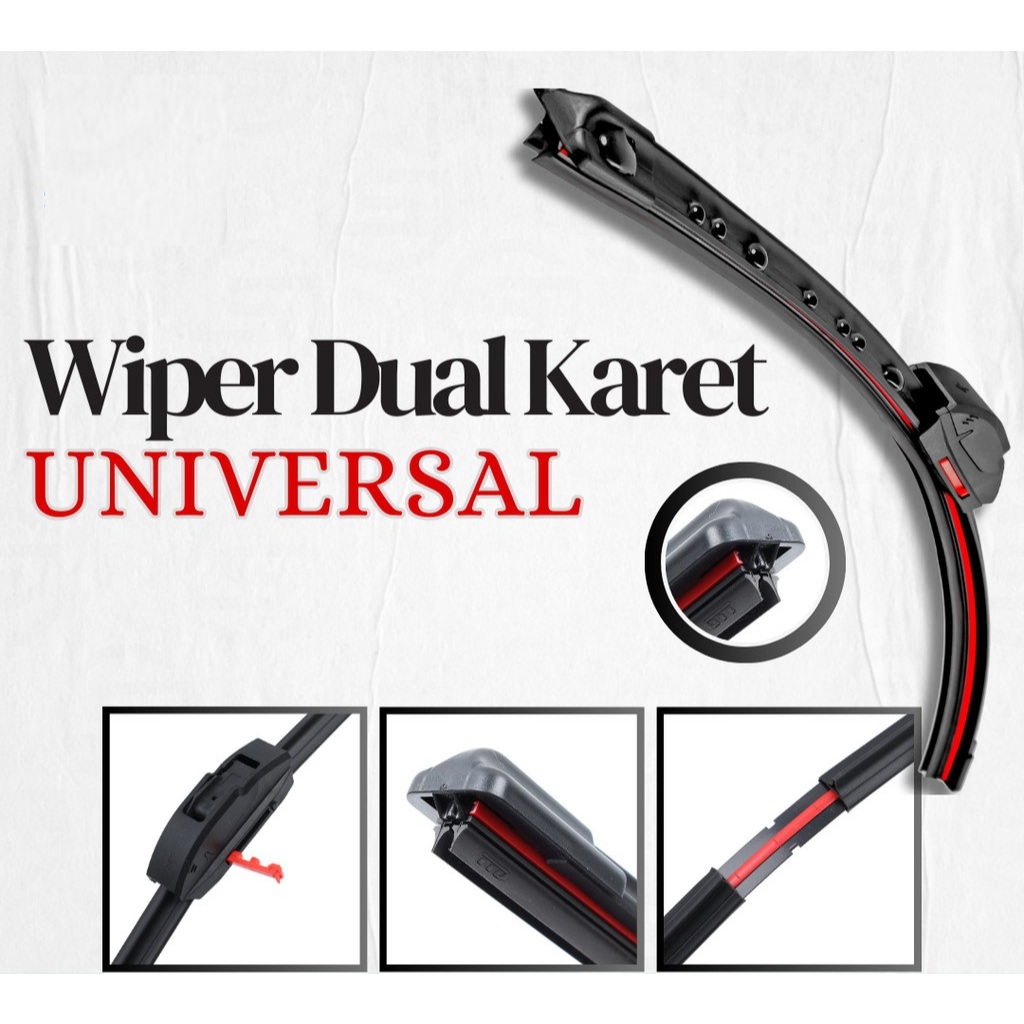 Dual Wiper Car Universal Wiper Frameless Double Rubber 14 16 18 20 22 ...