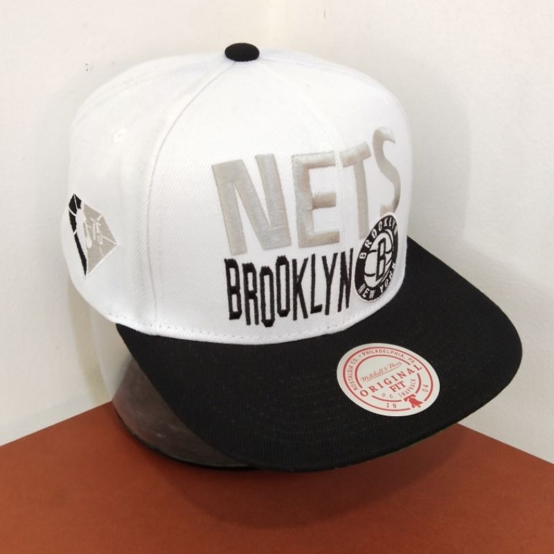 Original Mitchell & Ness Hat 100% NBA Tos Up Snapback HWC Brooklyn Nets ...